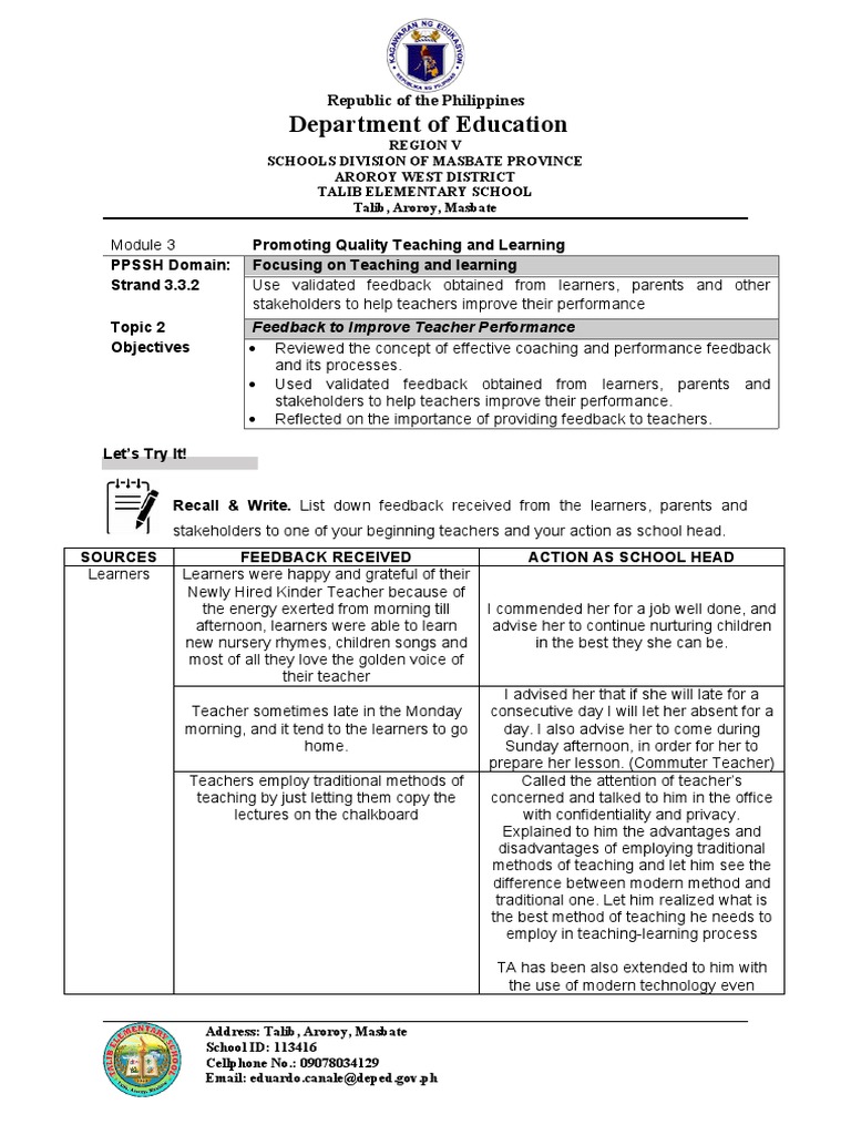 MODULE 3 Topic 2 | Download Free PDF | Teachers | Educational Technology