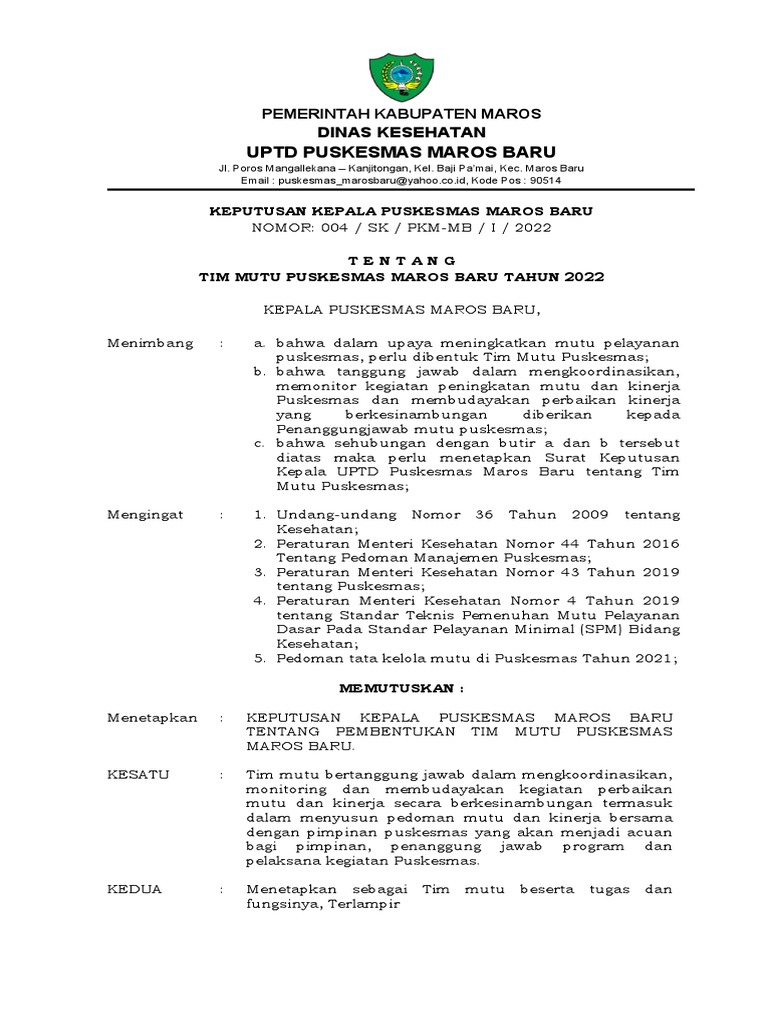 SK Tim Mutu 2022-1 | PDF