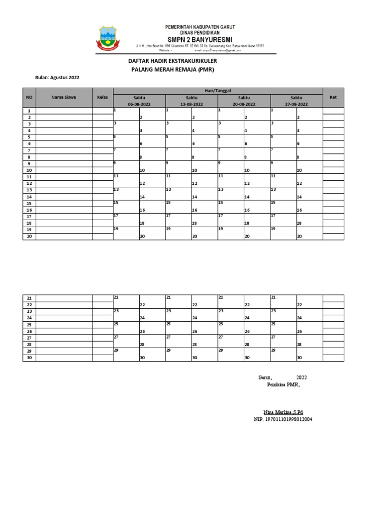 Daftar Nilai PMR | PDF