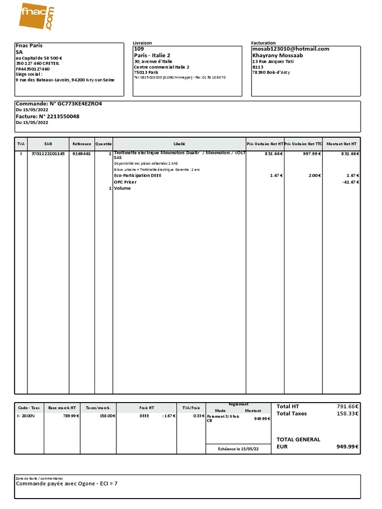 Facture | PDF | Facture | Taxe sur la valeur ajoutée