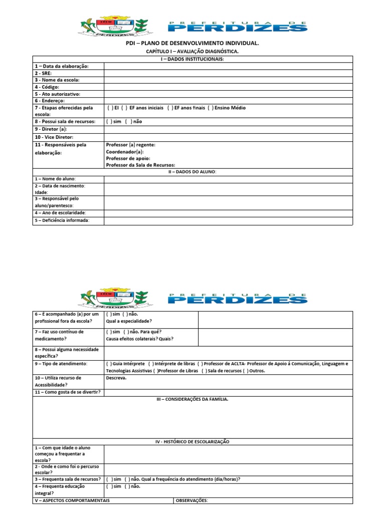 MODELO - NOVO PDI - 2023 | PDF | Percepção | Pensamento