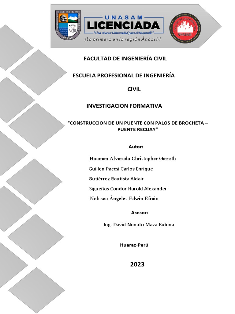 Informe Estática Final Puente Recuay - Huaman Alvarado | PDF | Braguero ...