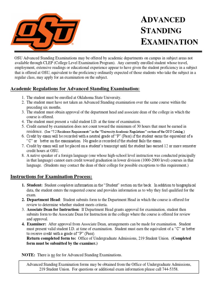 Advanced Standing Form | Download Free PDF | Course Credit | University ...