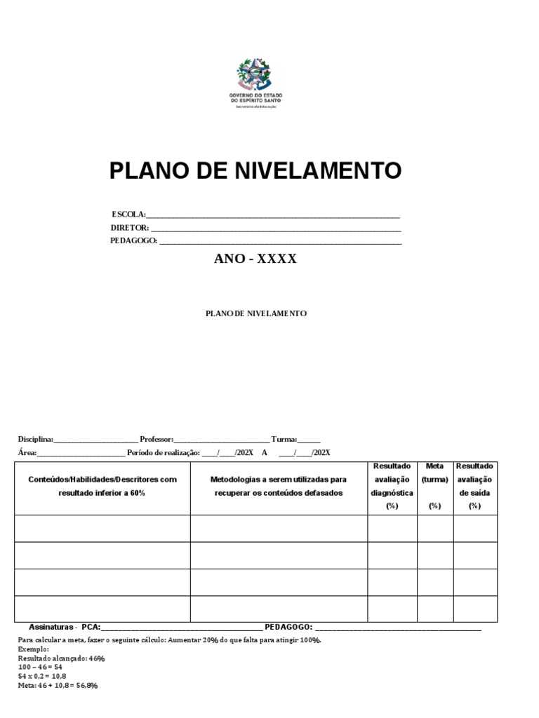 Plano Nivelamento | PDF