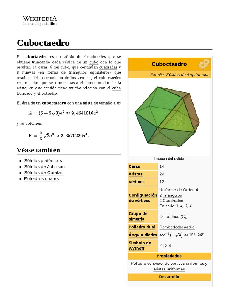 Cuboctaedro | PDF | Formas geométricas | Politopos