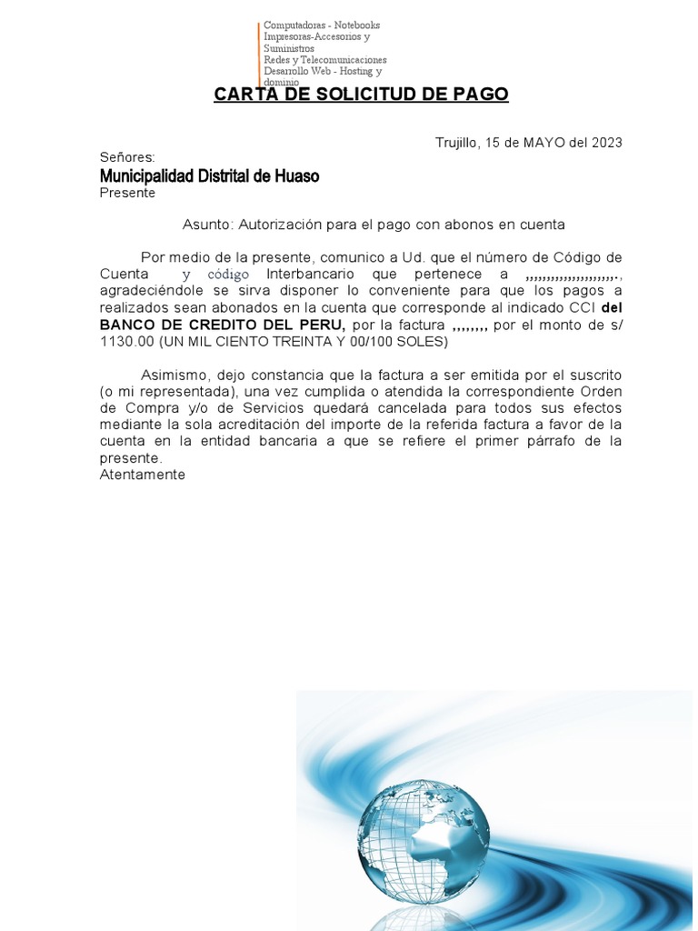 modelo de carta cci | PDF