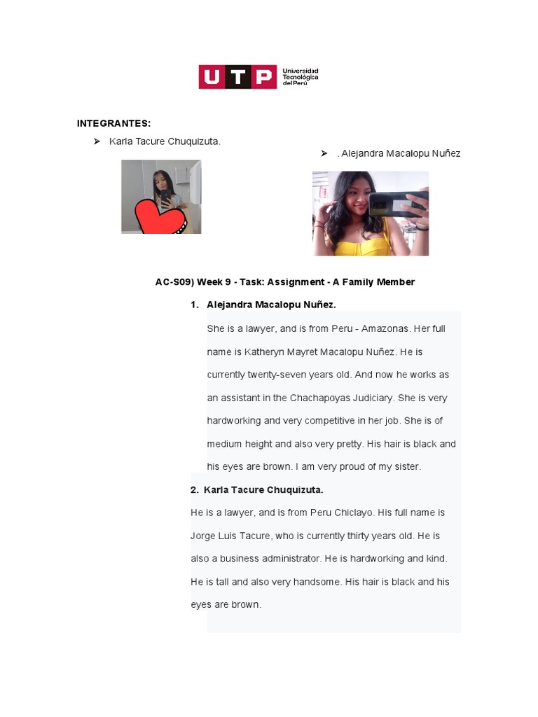 (AC-S09) Week 9 - Task - Assignment - A Family Member I Admire | PDF