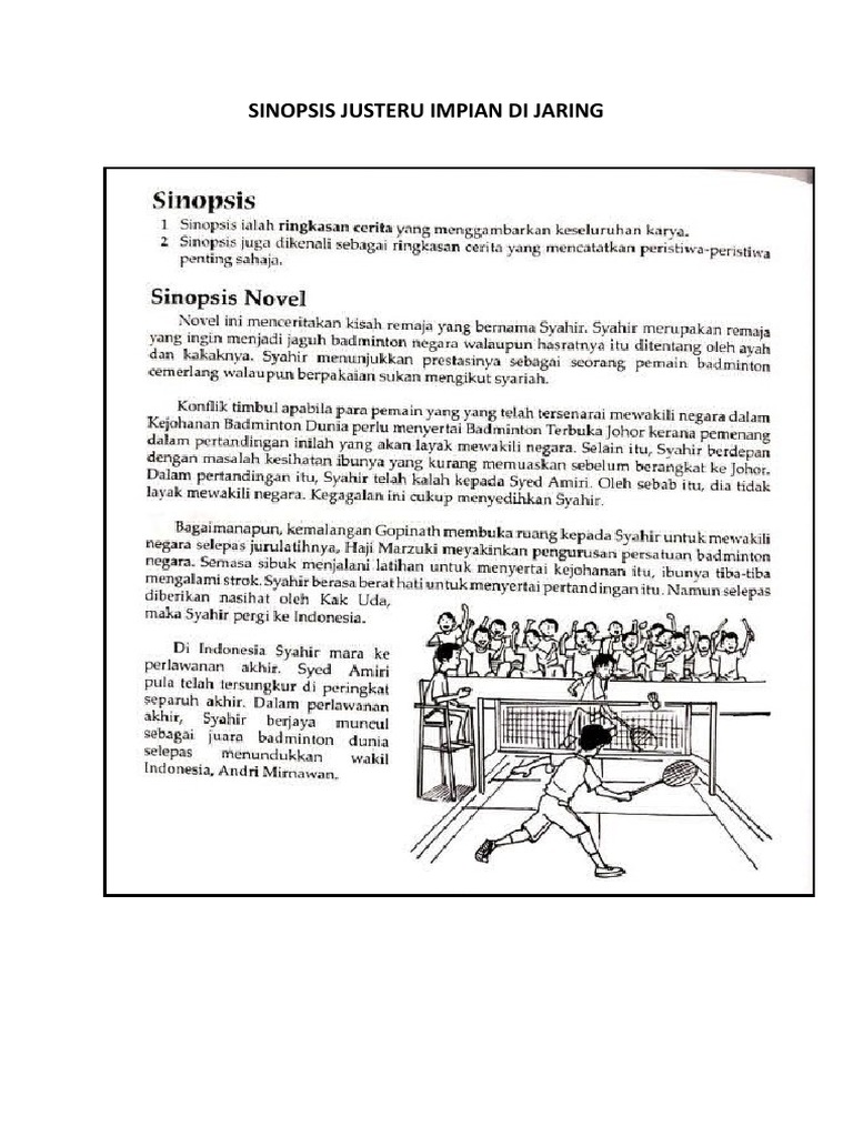 Sinopsis Justeru Impian Di Jaring | PDF