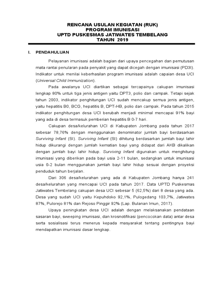Ruk Imunisasi 2019 | PDF