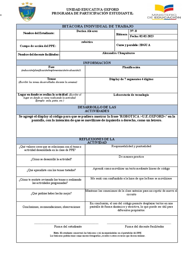 Bitacora 8 Oxford | PDF | Informática | Aprendizaje
