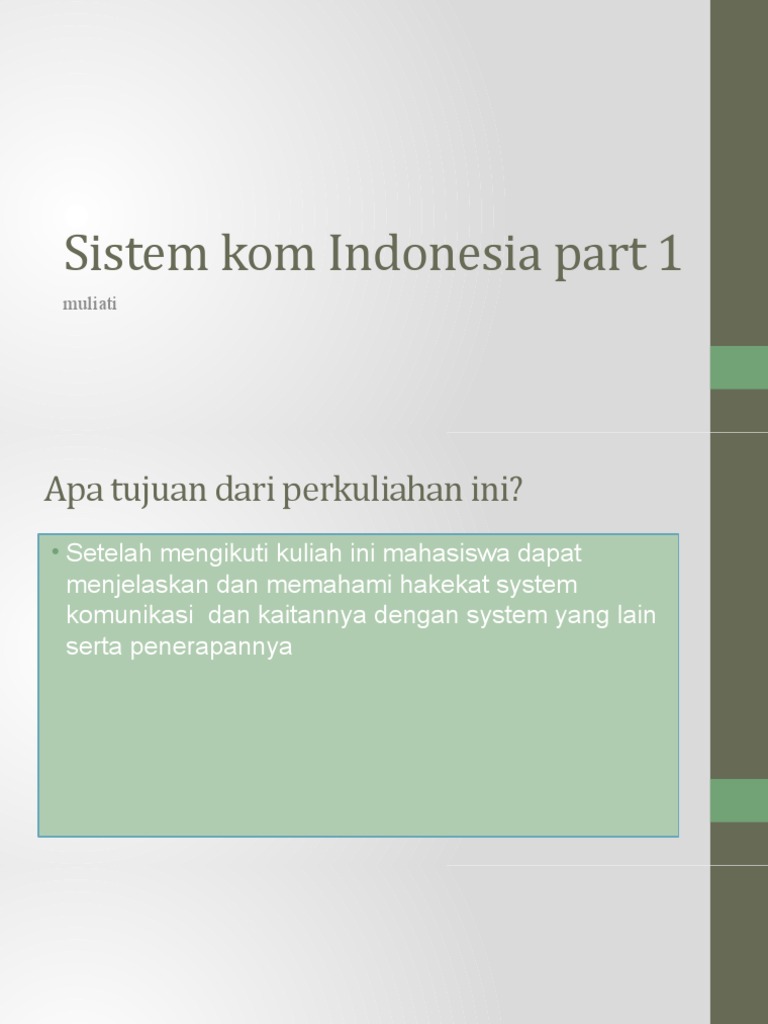 Sistem Kom Indonesia Part 1 | PDF