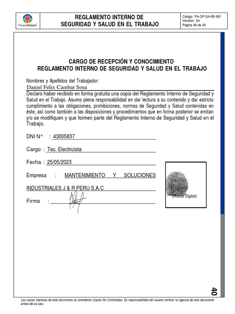 Cargo de Recepción y Conocimiento Crrisst | PDF