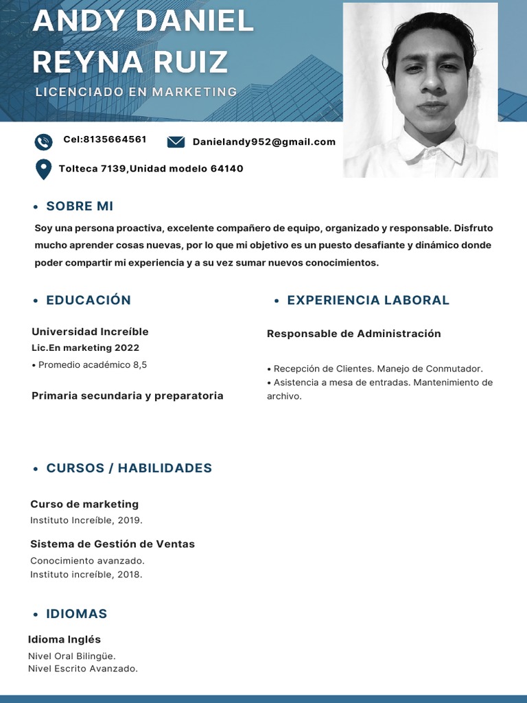 Cv-Andy Daniel Reyna Ruiz | PDF