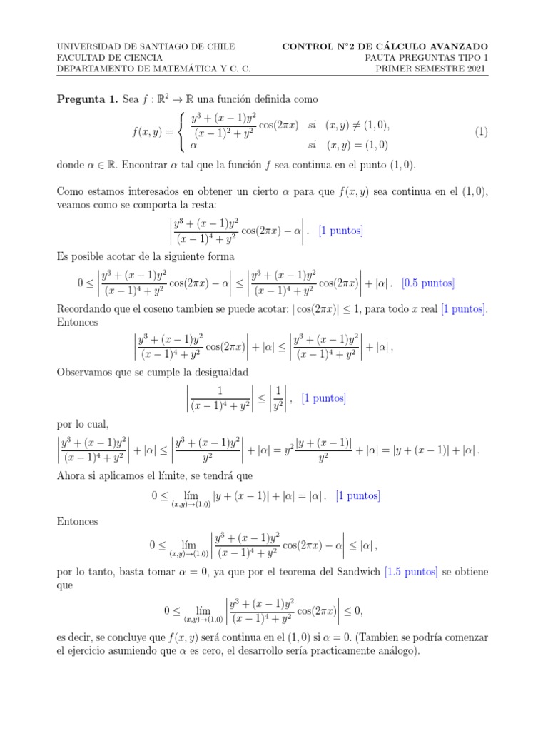 Pauta Control 2 Tipo 1 | PDF