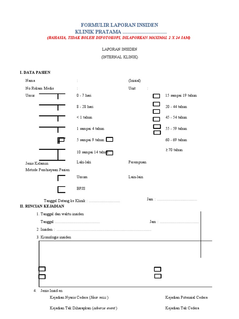 2.1.3. CONTOH Form Laporan IKP | PDF