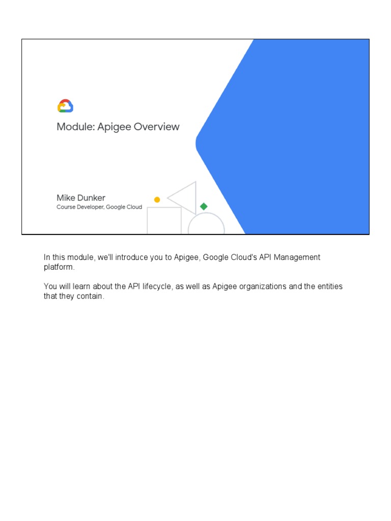 APIDesignAndFundamentals M1 ApigeeOverview | PDF | Cloud Computing ...