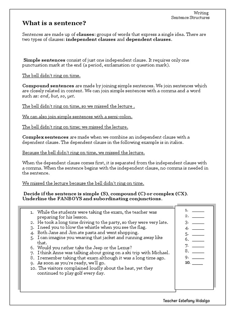 Practice 4 - Subordinating Conjunction | PDF | Sentence (Linguistics ...