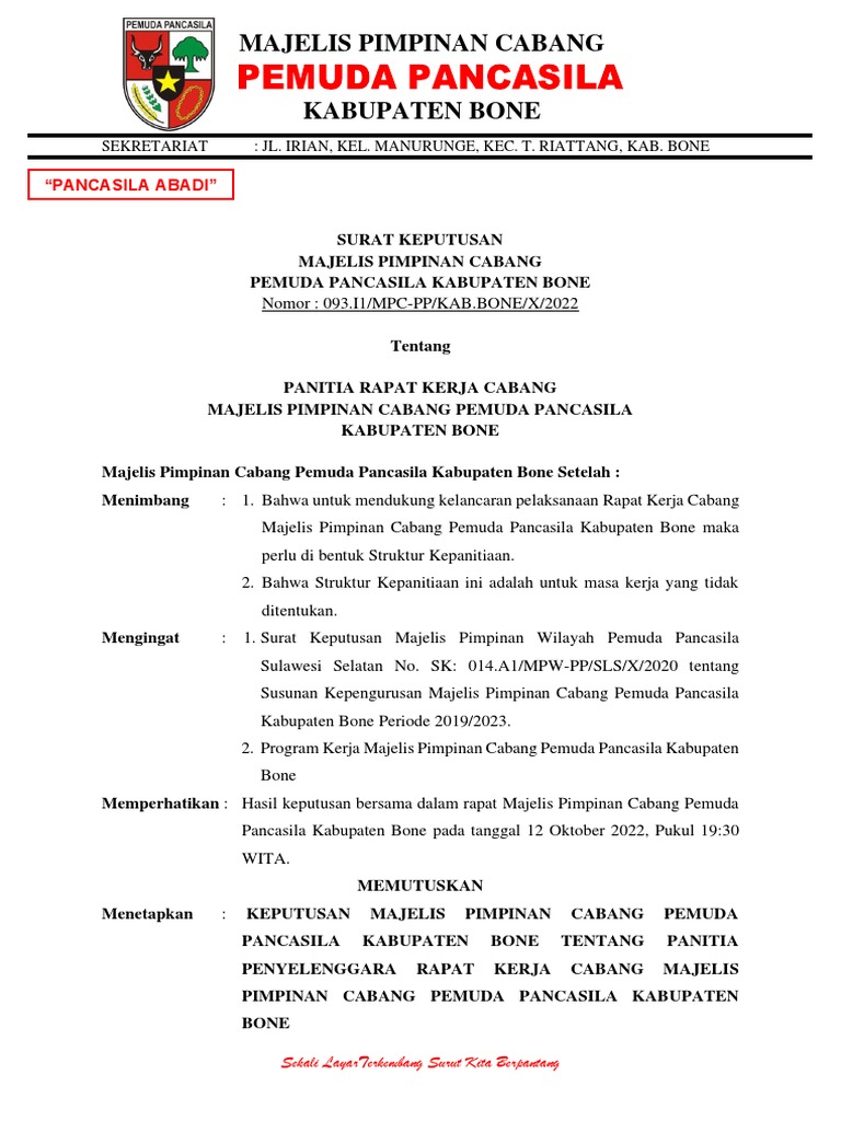 093 - SK Panitia RAKER MPC - 090332 | PDF