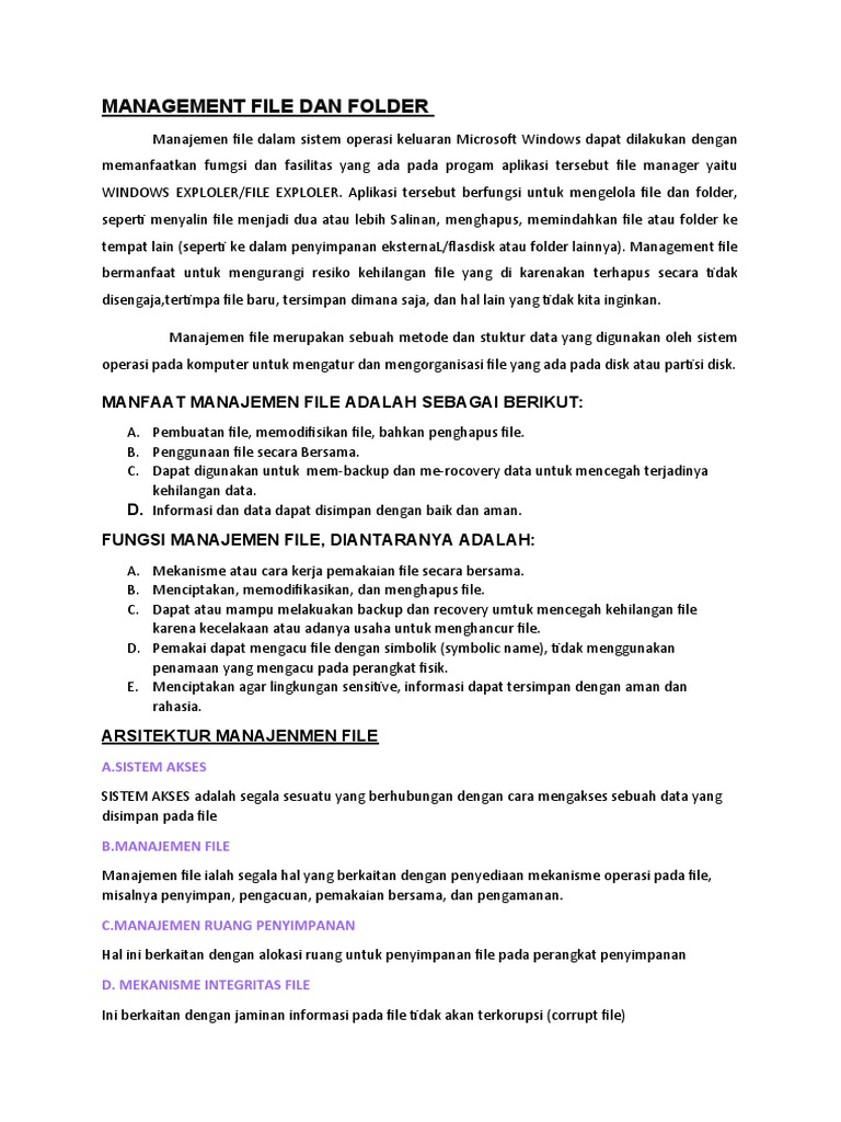 Management File Dan Folder | PDF