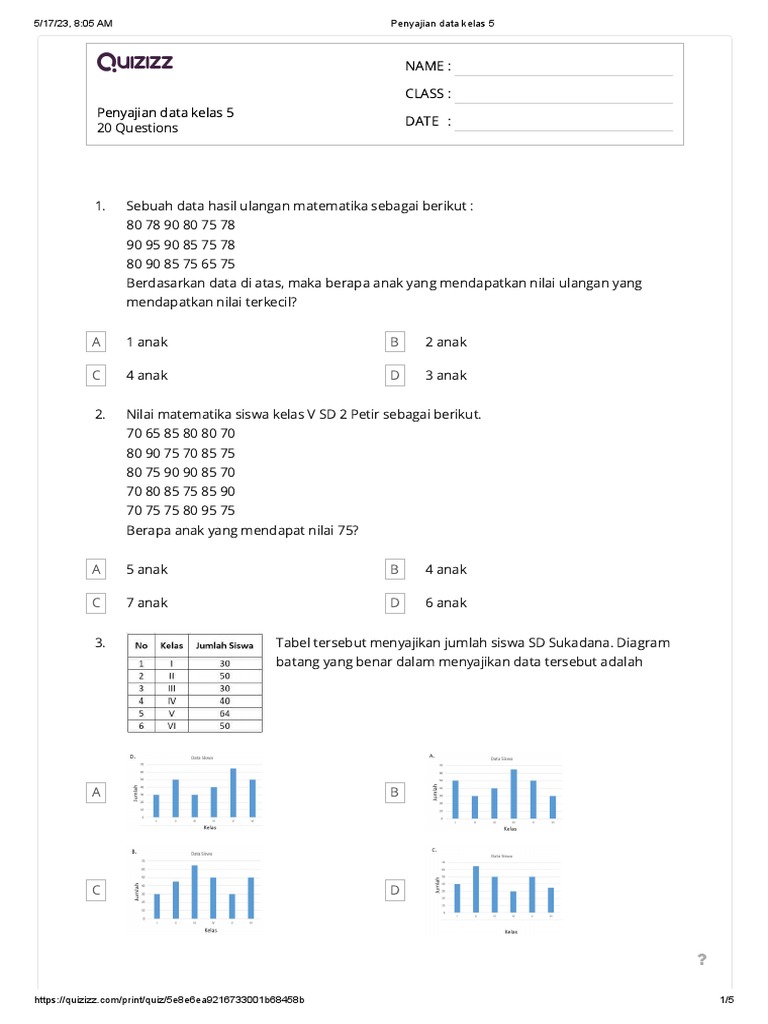 Penyajian Data Kelas 5 | PDF