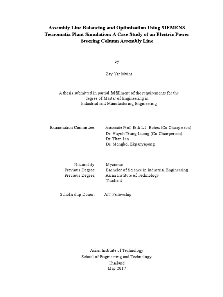 Assembly Line Balancing and Optimization Using SIEMENS | PDF