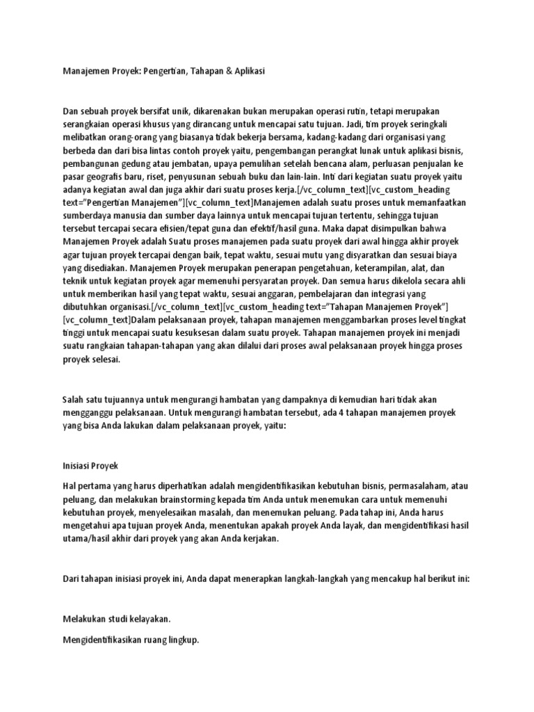Manajemen Proyek 1 Pdf