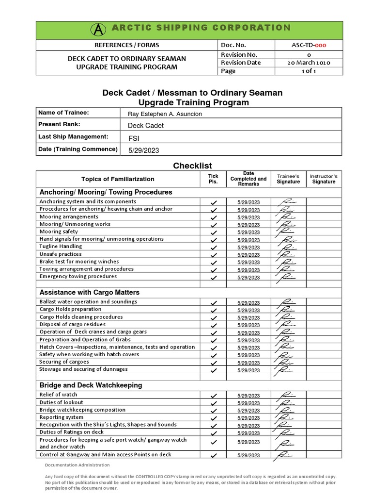 MSM or DC To OS Upgrade Training Program | PDF | Anchor | Shipping