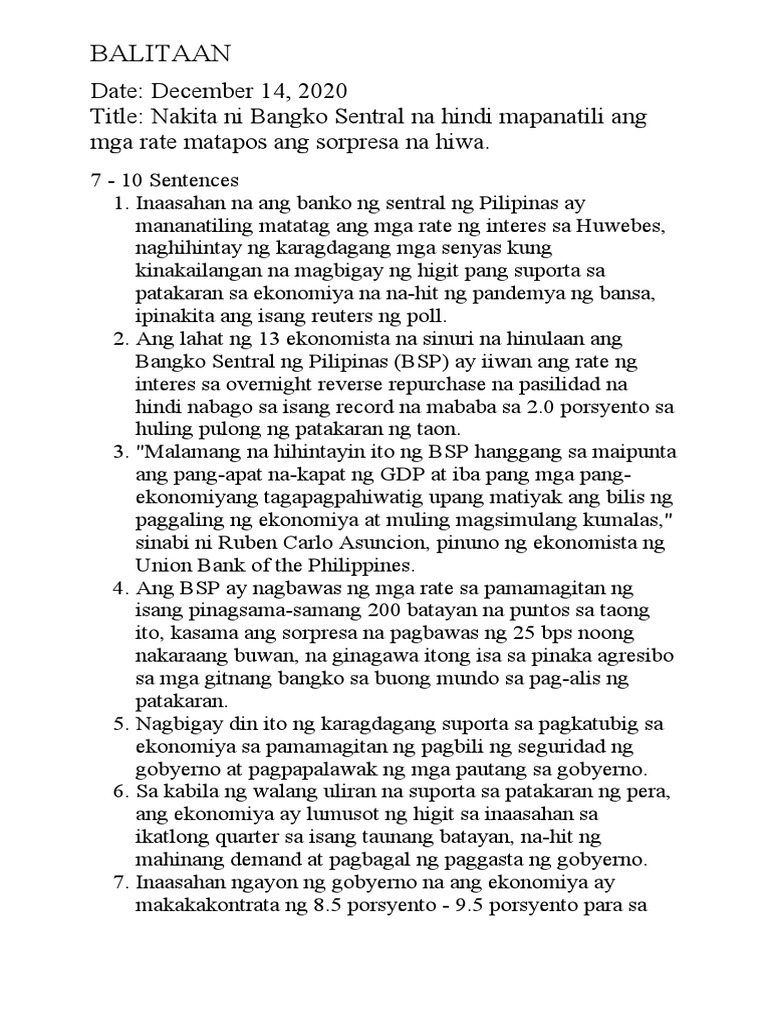 BALITAAN Dec 7 To Dec 10 | PDF