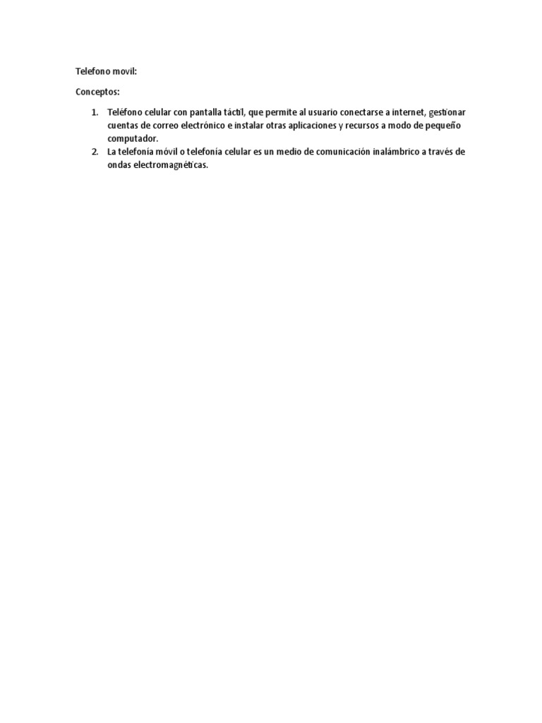 Concepto de Telefono Movil | PDF