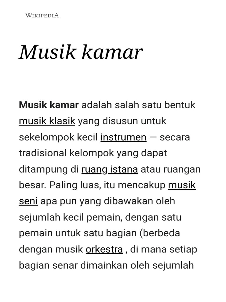 Musik Kamar (Chamber Music) | PDF