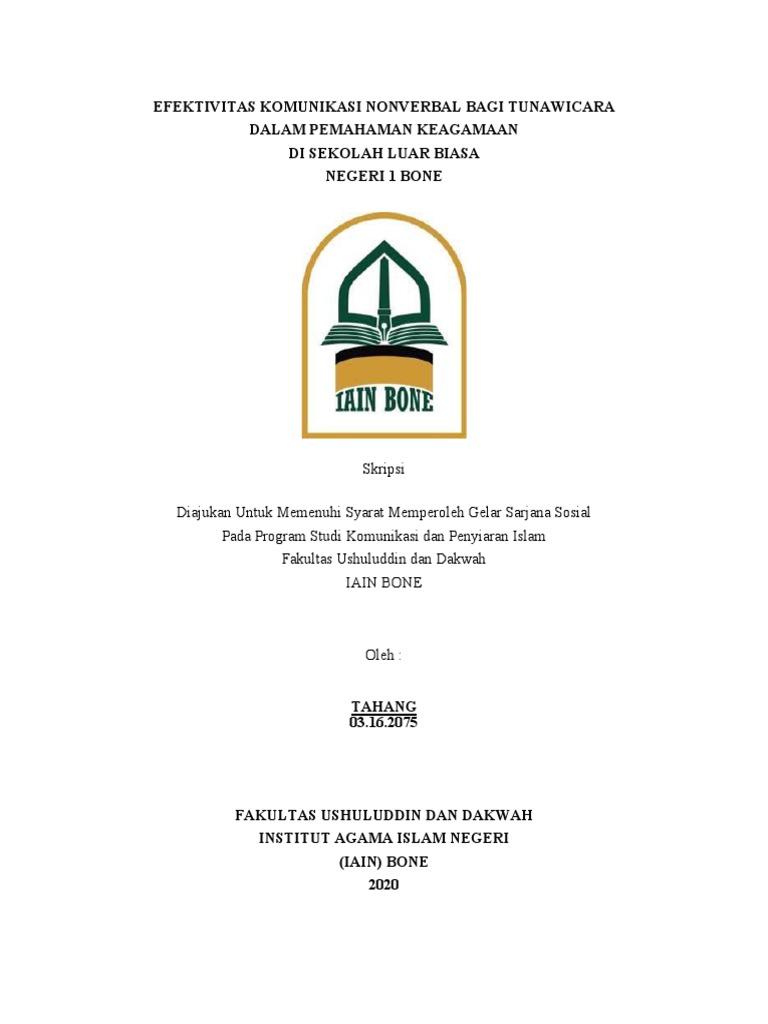 Skripsi Tahang | PDF | Ilmu Sosial | Kajian Bahasa Asing