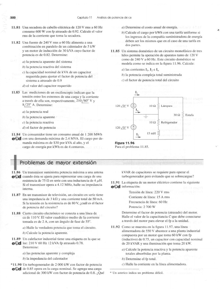 Ejercicios de Aplicacion Potencia AC | PDF