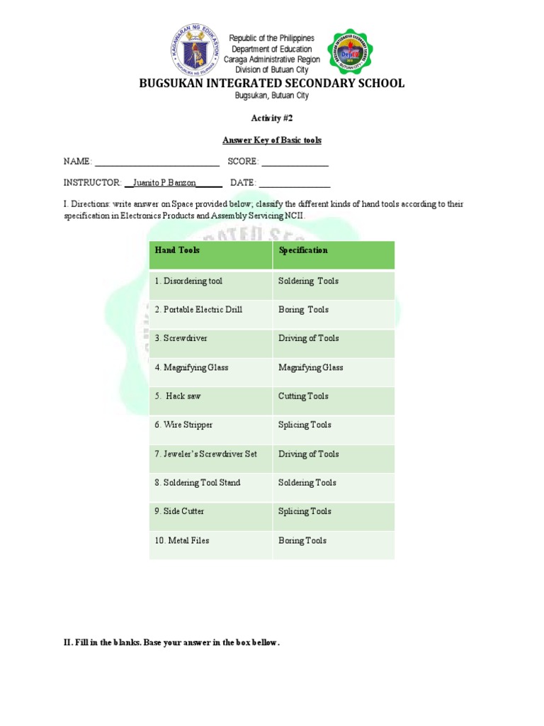 Activity 2 Basic Tools | Download Free PDF | Soldering | Tools