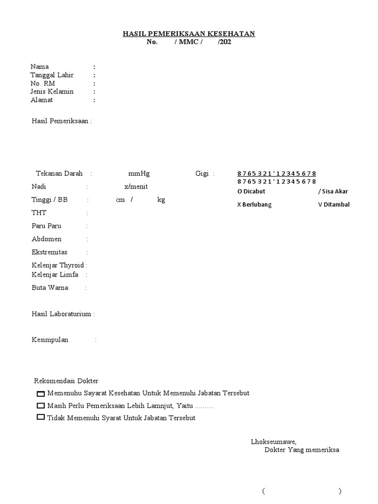 Medical Cek Up | PDF