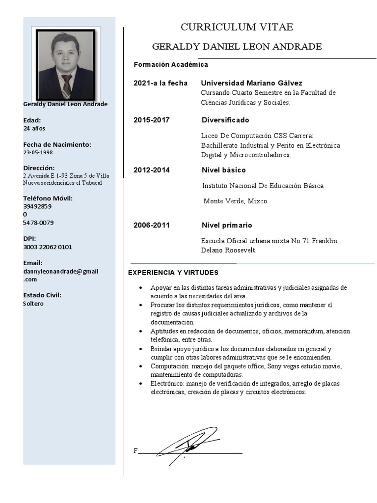 cv danie leon 2023 | PDF