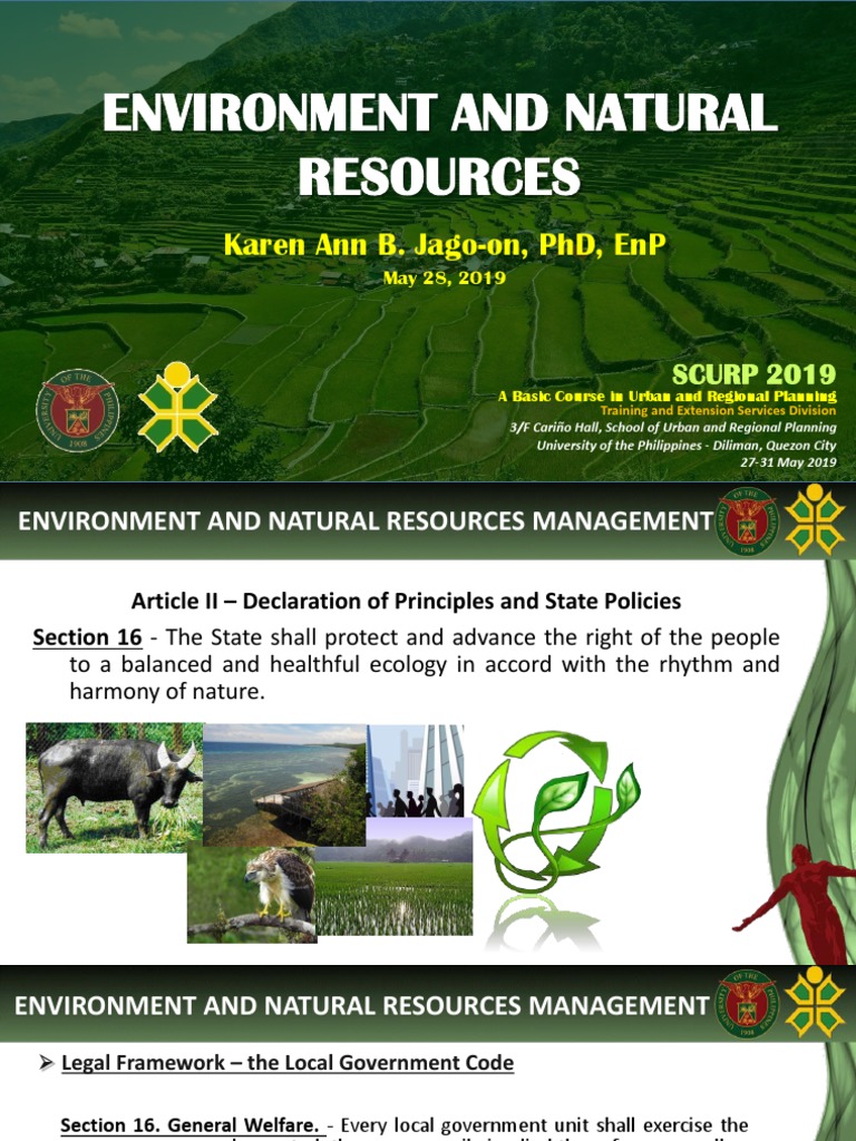 Environment and Natural Resources: Karen Ann B. Jago-On, PHD, Enp | PDF ...