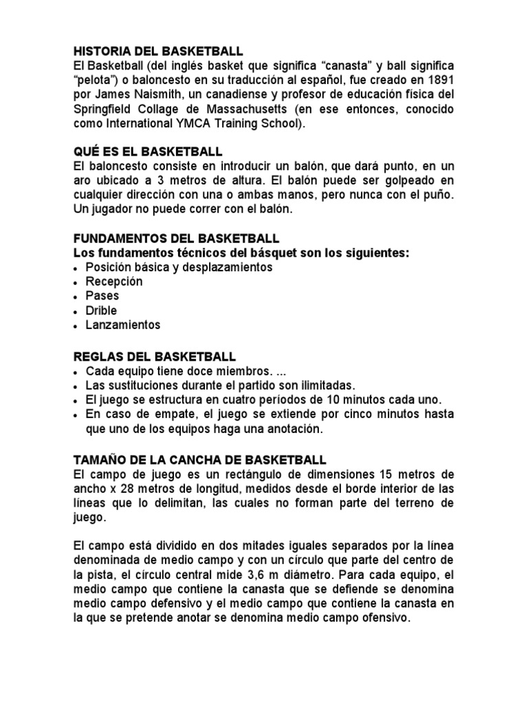 Historia Del Basketball | PDF
