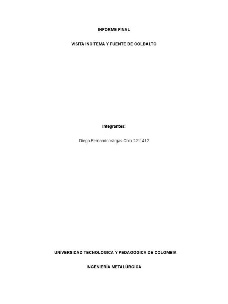 Informe sobre la visita a INCITEMA | PDF | Corrosión | Microestructura