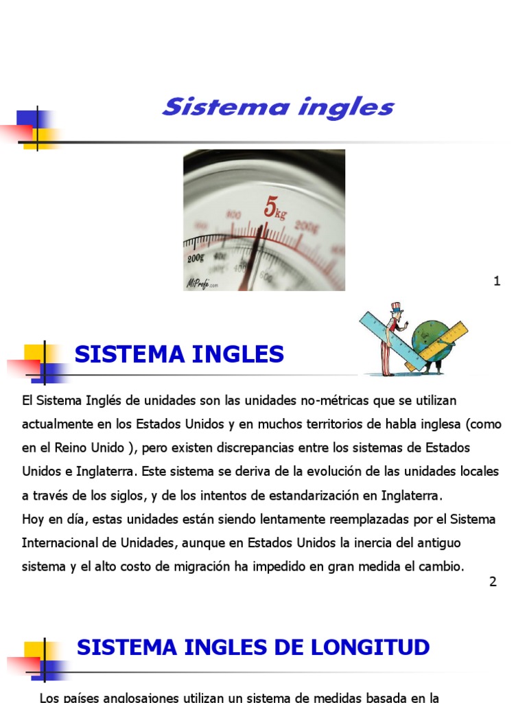 Sistema Inglés de Unidades y Medidas | PDF | Pulgada | Metrología