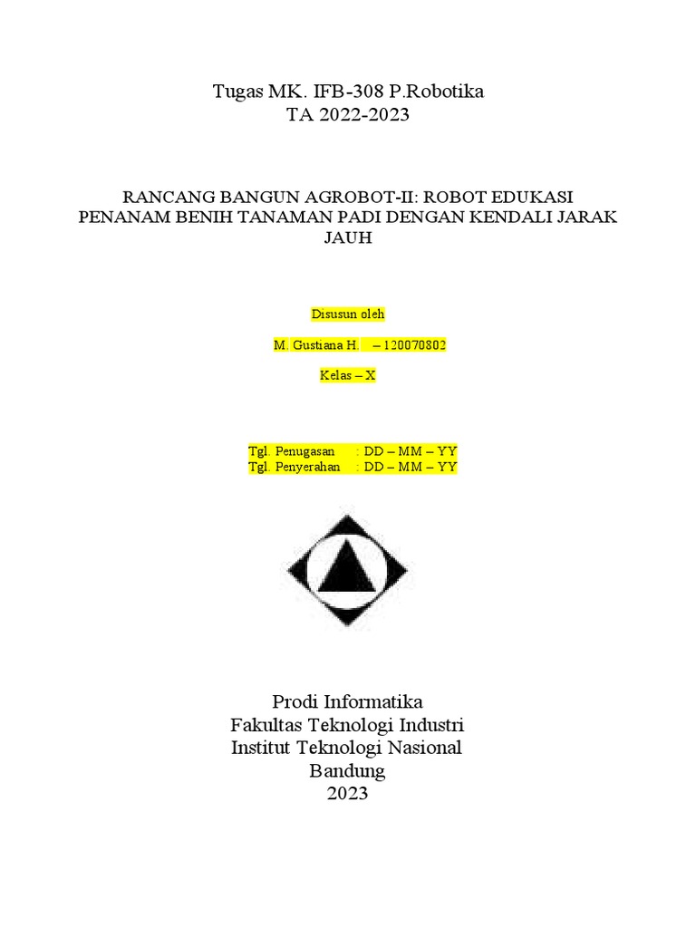 222-IFB308-ROB-2-Contoh Lapperancangan - 230306 - 082448 | PDF