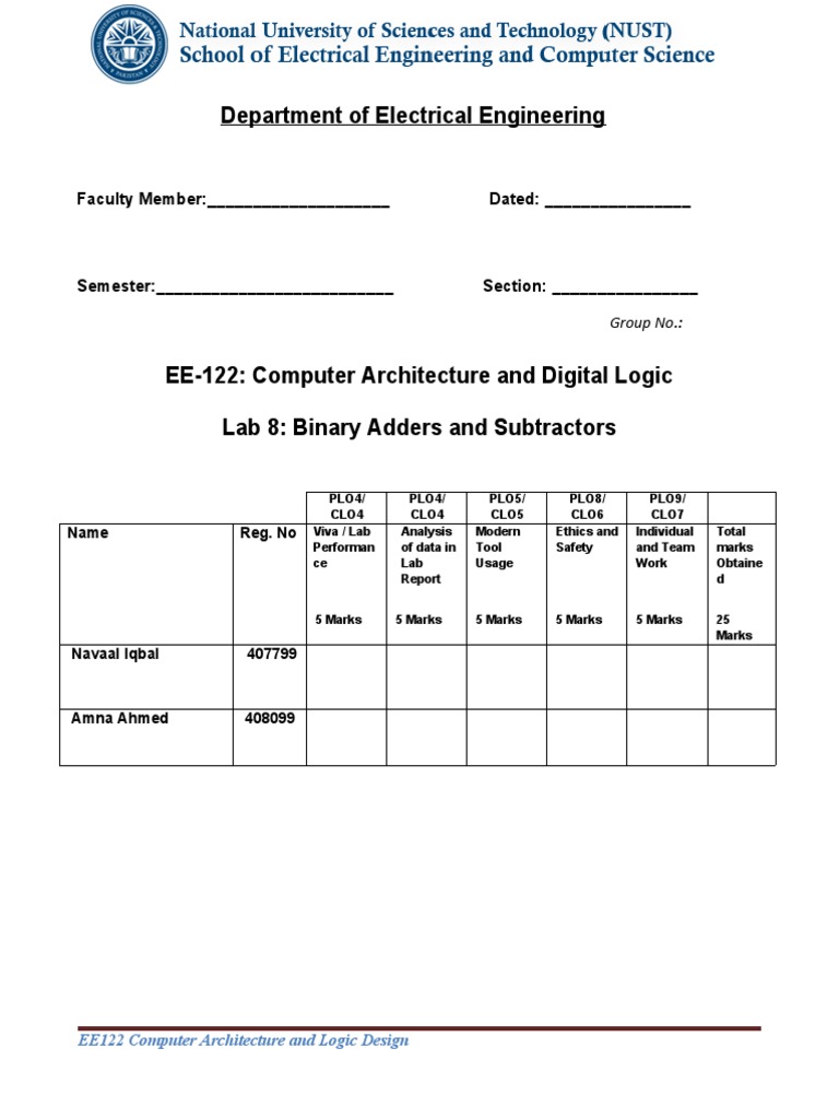 Lab 8 CALD | PDF | Digital Electronics | Computer Engineering
