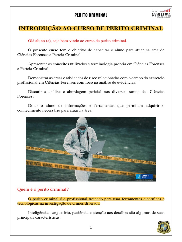 Curso de Perito Criminal Gratuito | PDF | Ciências Sociais