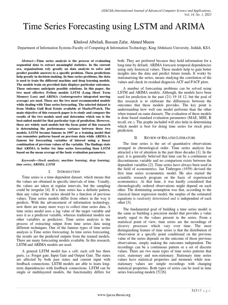 03 Paper - 33-Time - Series - Forecasting - Using - LSTM - and - ARIMA ... 03 Paper - 33-Time - Series - Forecasting - Using - LSTM - and - ARIMA ...