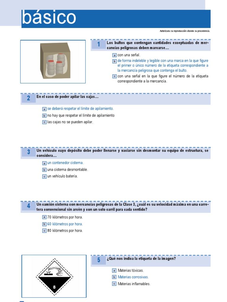Test Adr Basico | PDF | Transporte | Residuos