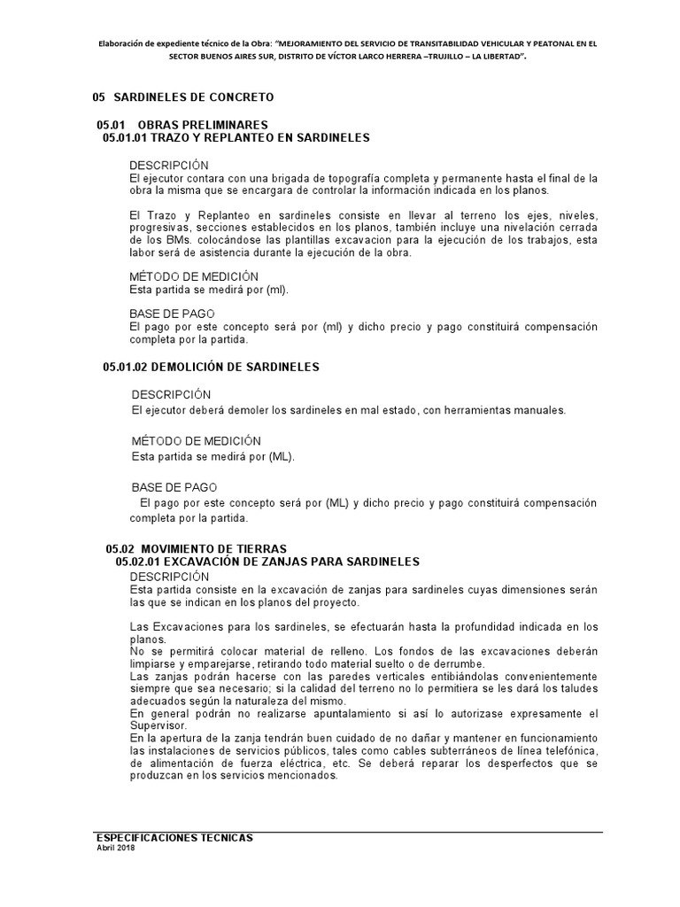 Encofrado y Sardineles de Concreto | PDF | Hormigón | Ingeniería de ...