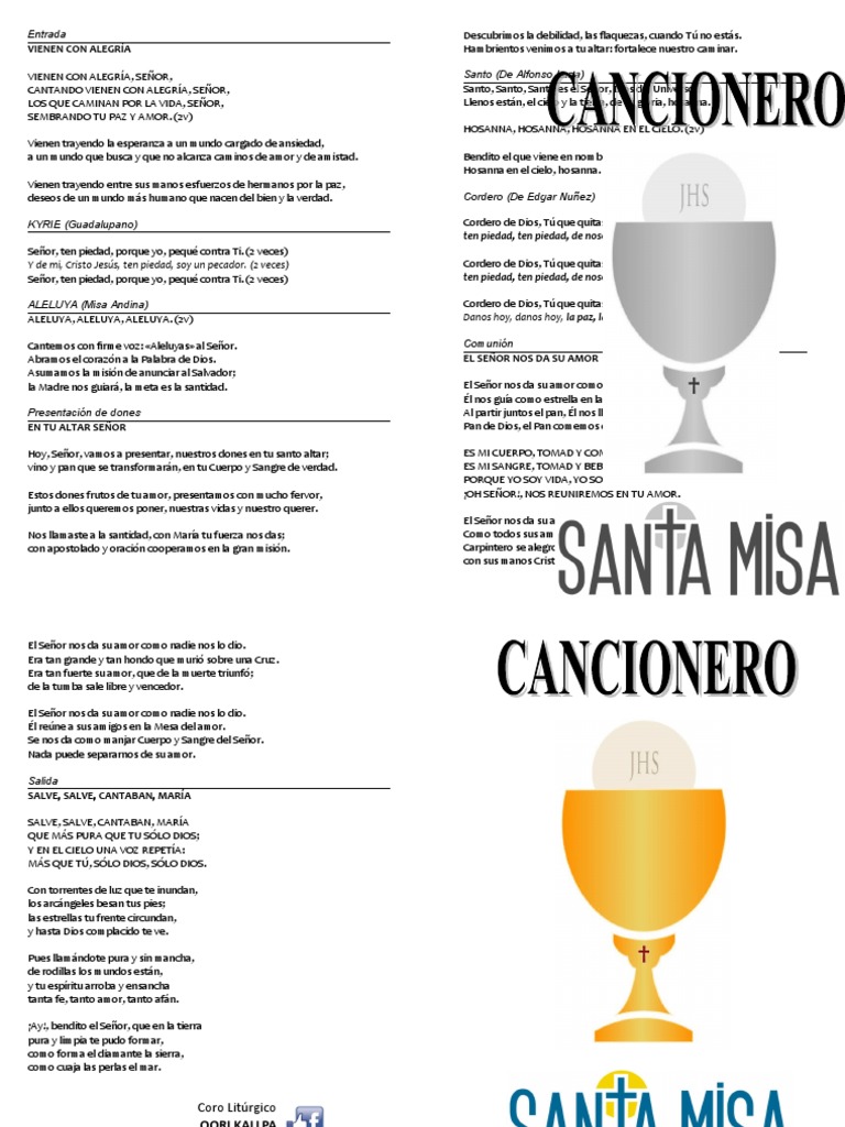 CANCIONERO MISA Modelo | PDF | eucaristía | Amor