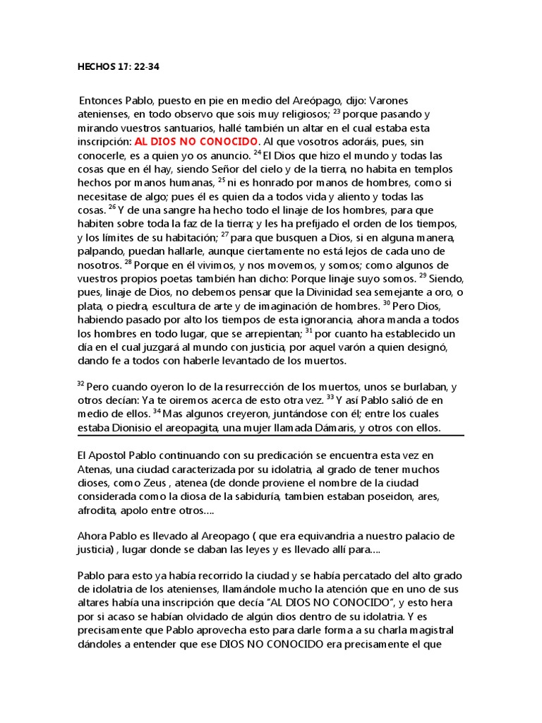 HECHOS 17 | PDF | Pablo el apóstol