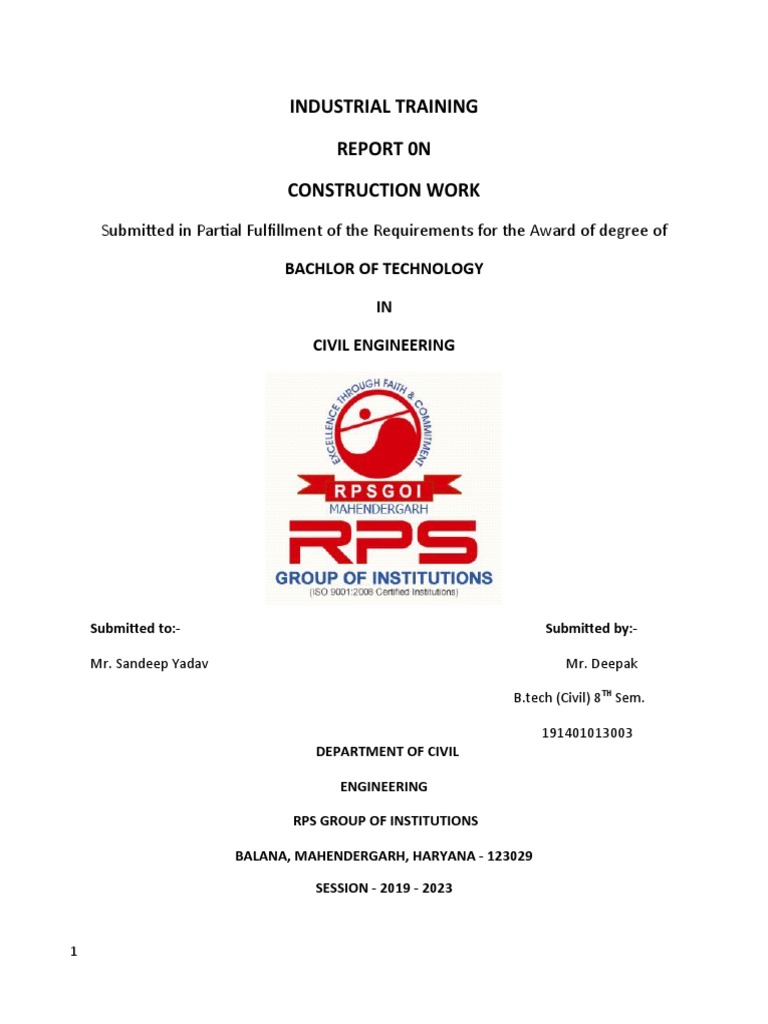 Industrial Training Report: Construction | PDF | Deep Foundation ...