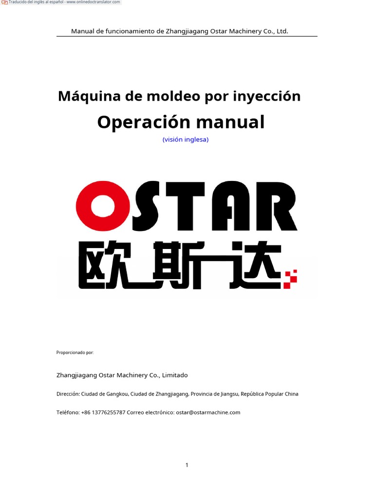 Machine Operation Manual New (1).en.es -ESPAÑOL | PDF | Tornillo | Bomba