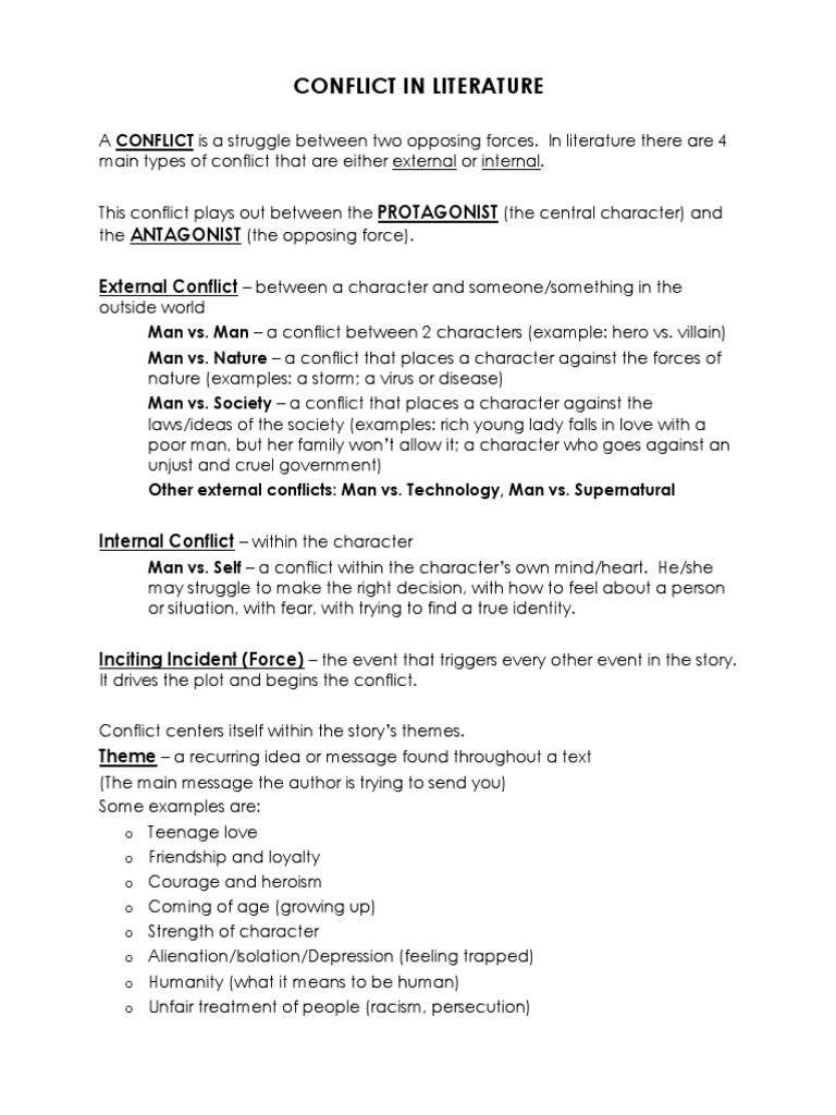 Conflict in Literature | PDF